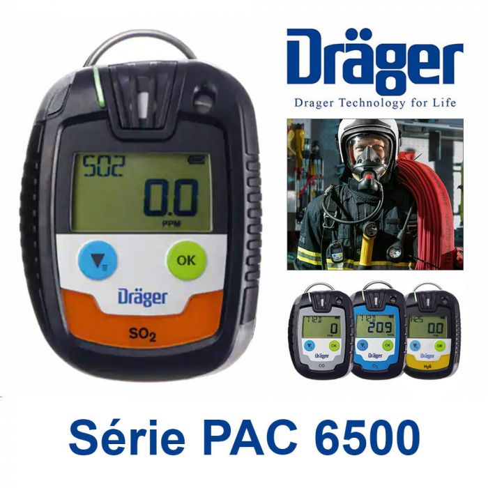 PAC-6500-SERIE | Détecteurs monogaz individuels Drager série PAC-6500, CO, O2, H2S, SO2 ...
